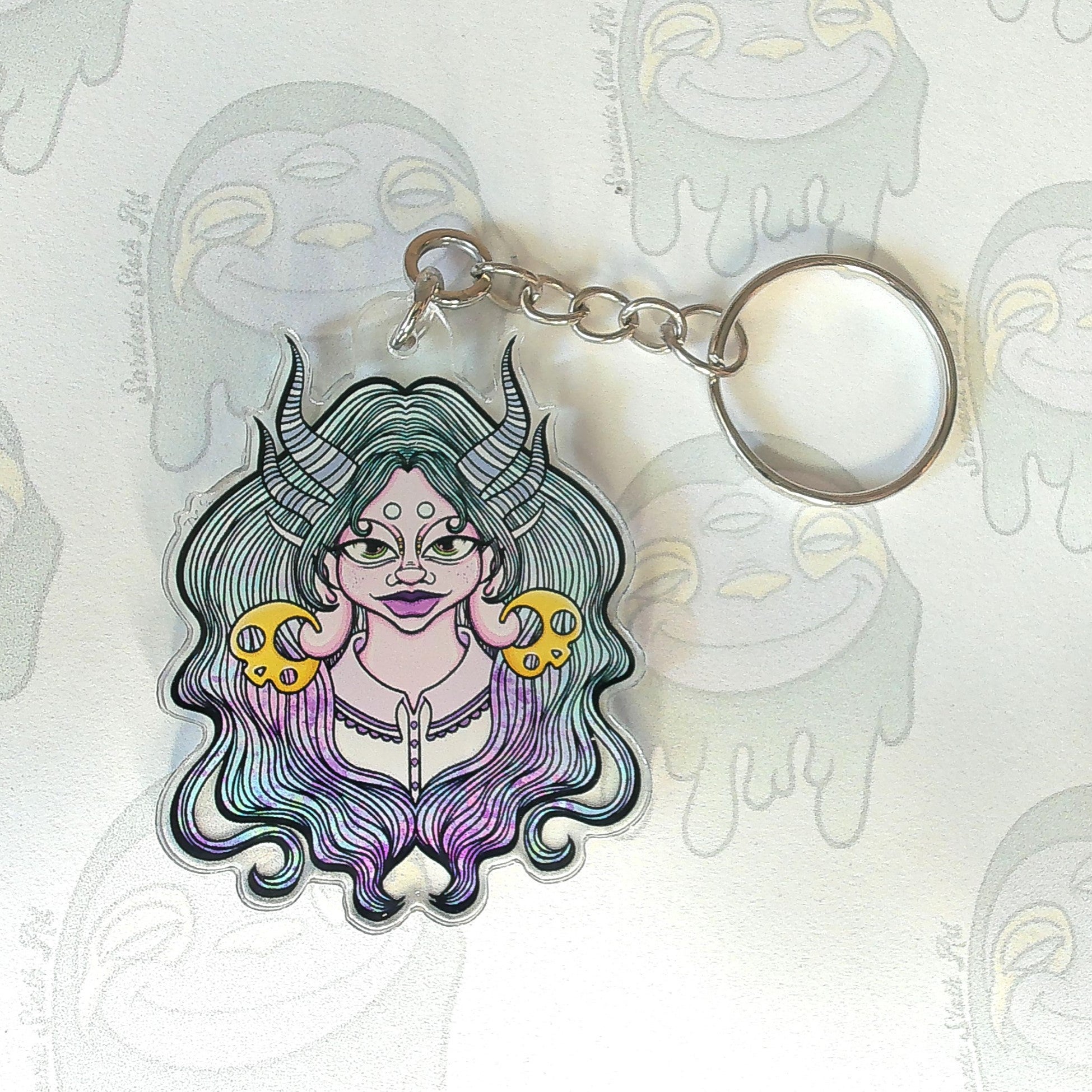 Kara Keychain | Sardonic Sloth Art