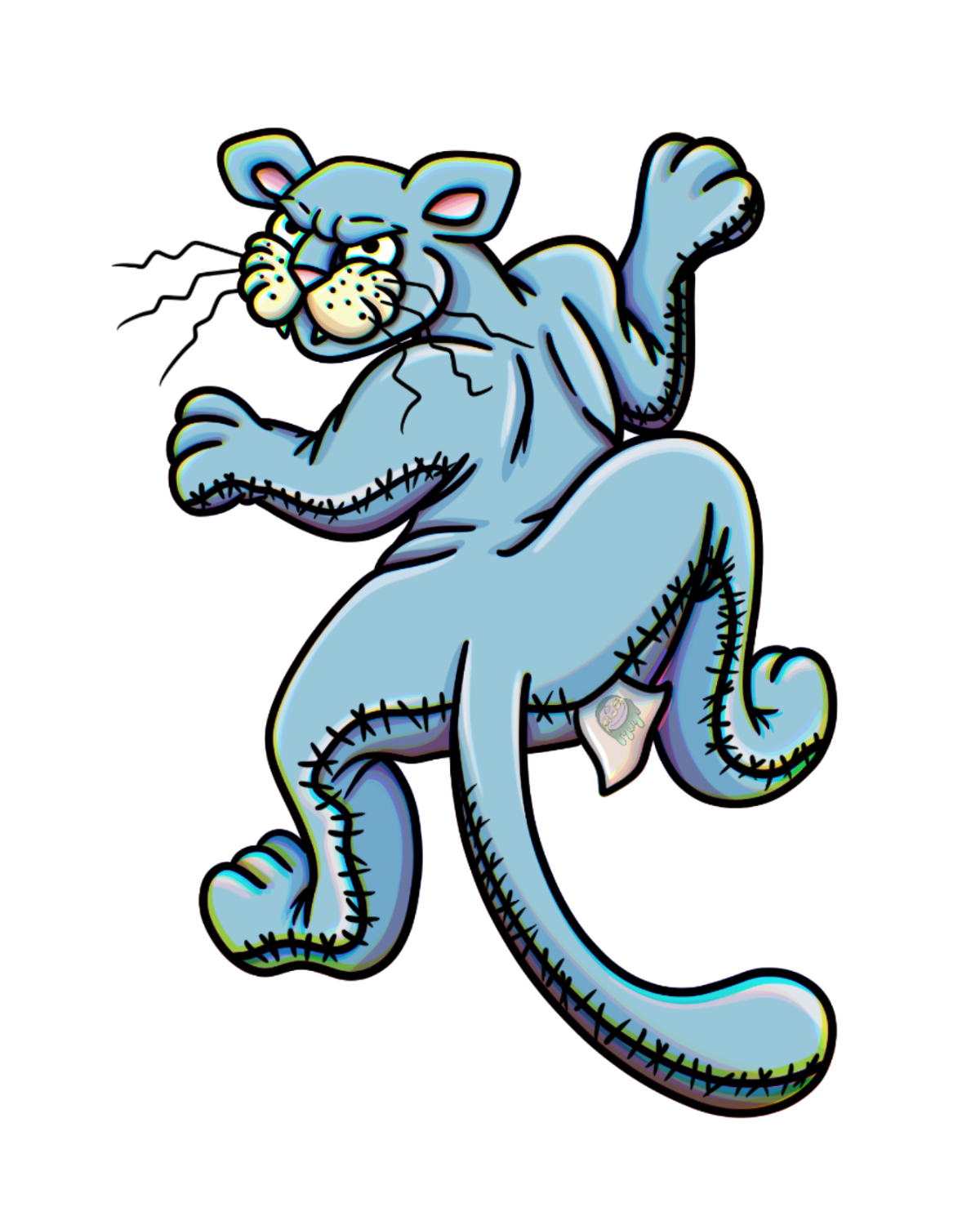 Plushie Panther Temporary Tattoo | Sardonic Sloth Art