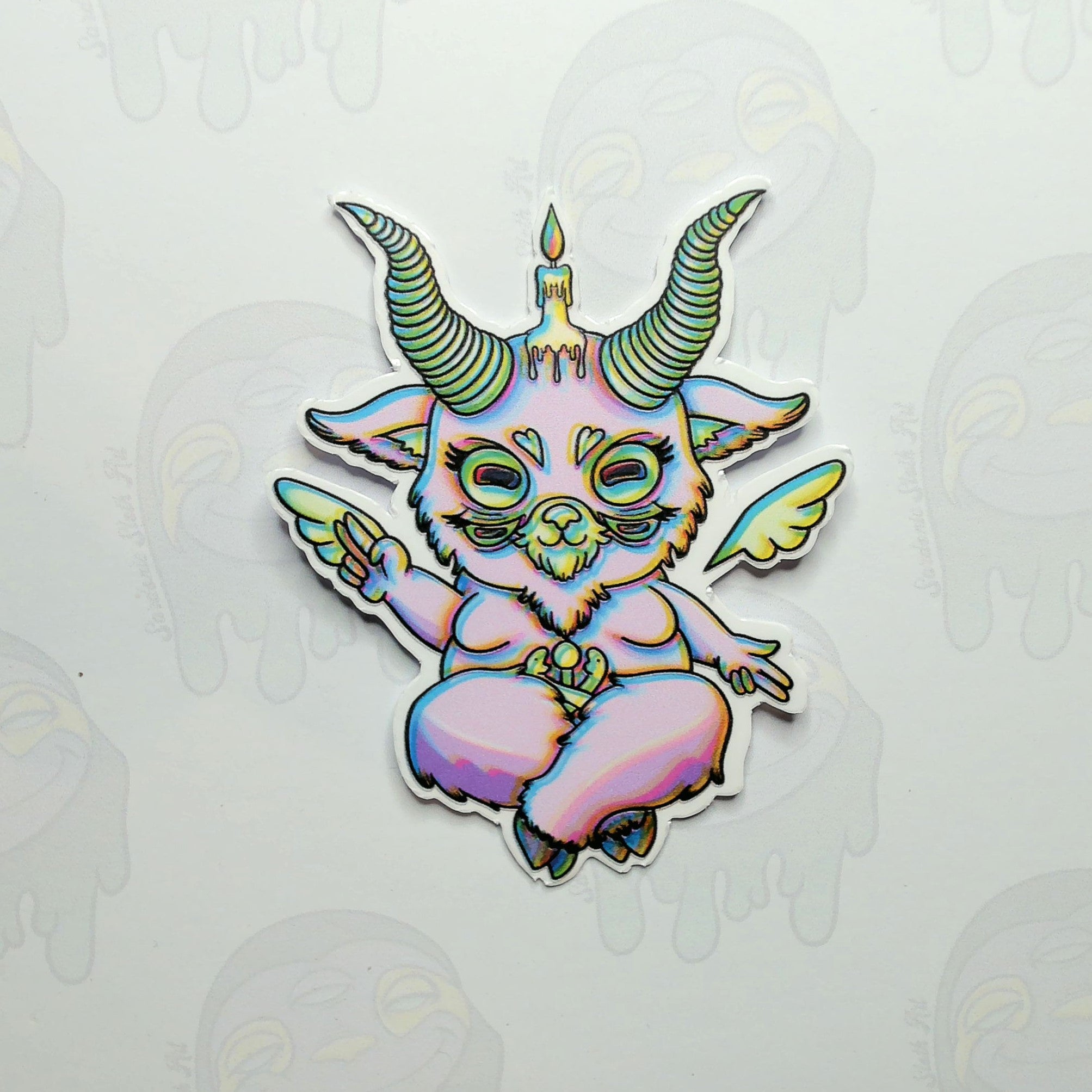 Baby Baphomet Sticker | Sardonic Sloth Art
